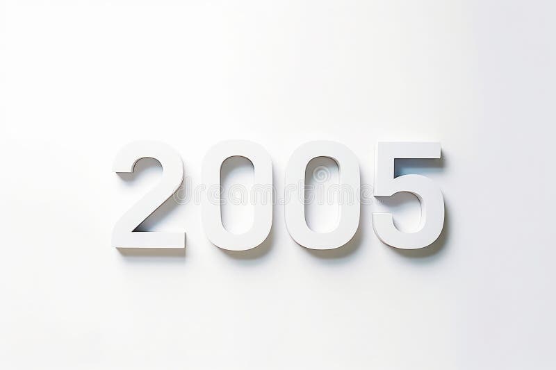 White Number 2005 Isolated on White Background. 3D Number Stock ...