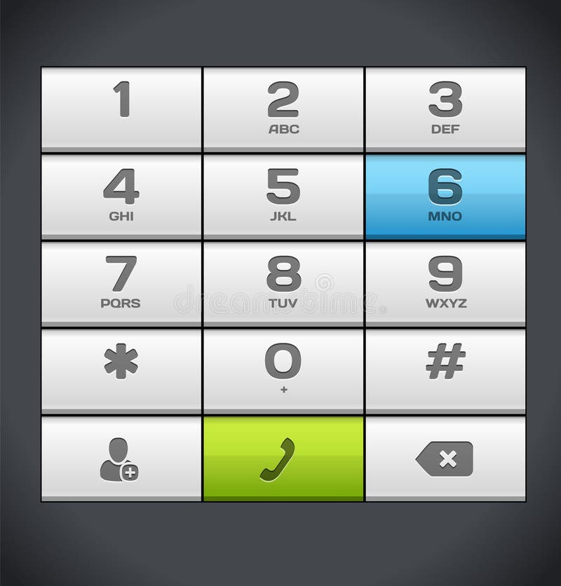 White Number Phone Keypad stock vector. Illustration of interface ...