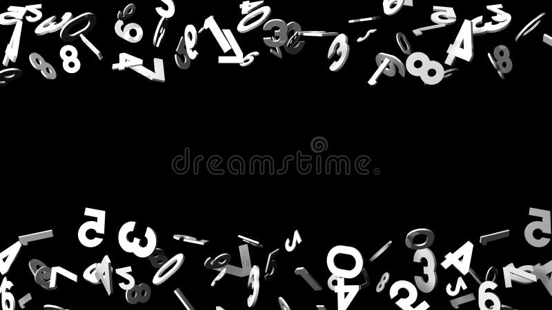 White Numbers on Black Background. Stock Illustration - Illustration of ...
