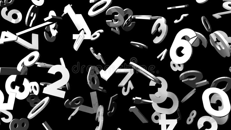 White Numbers on Black Background. Stock Illustration - Illustration of ...