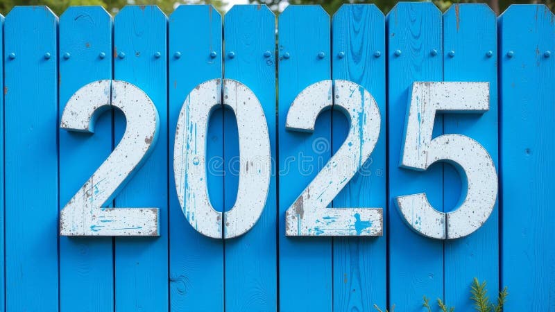 White Numbers 2025 Blue Fence Stock Photos - Free & Royalty-Free Stock ...