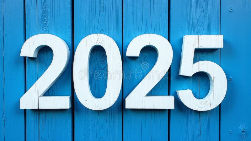 White Numbers 2025 Blue Fence Stock Photos - Free & Royalty-Free Stock ...