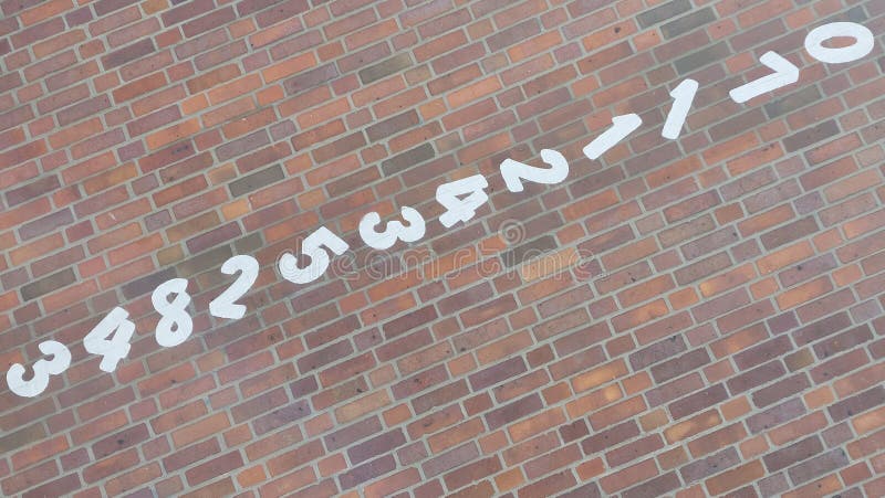 White Numbers on Brick Wall Stock Photo - Image of white, mathematics ...