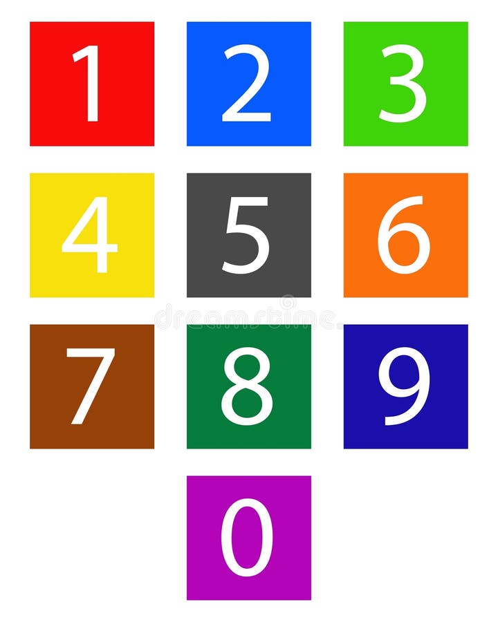 Numbers in Squares on a White Background. Stock Vector - Illustration ...