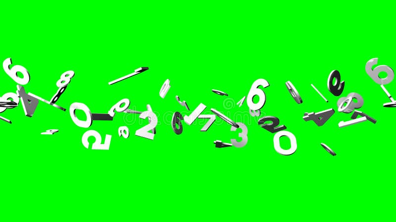 White Numbers on Green Chroma Key Background. Stock Illustration ...