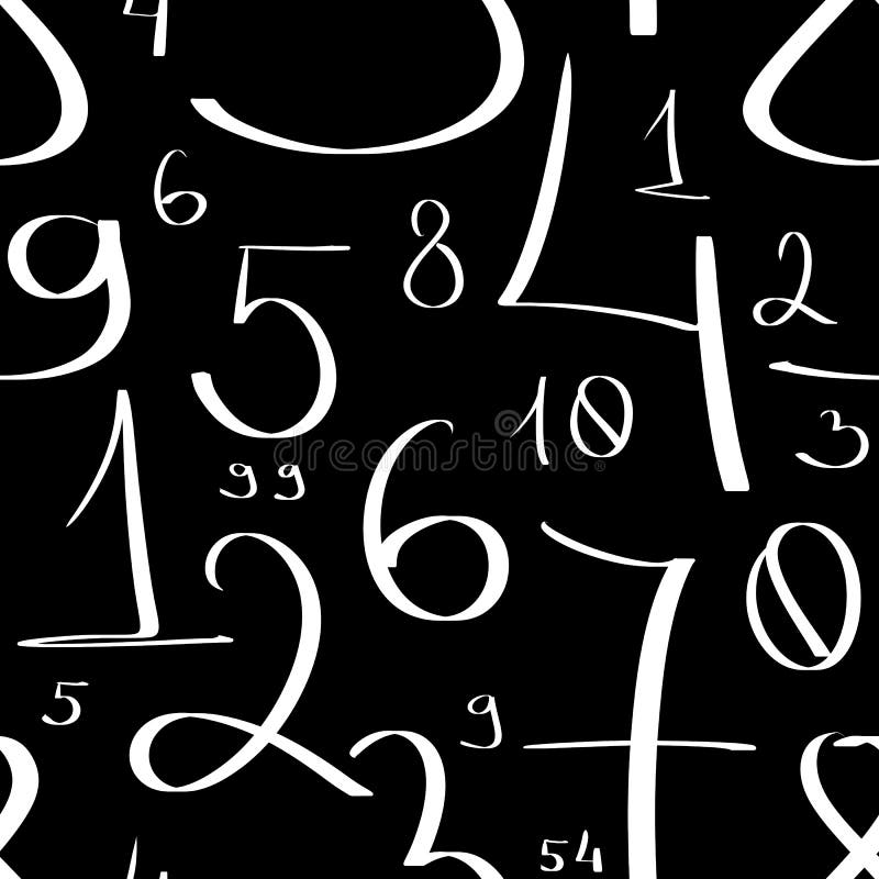 White Numbers Pattern on a Black Background. Stock Illustration ...