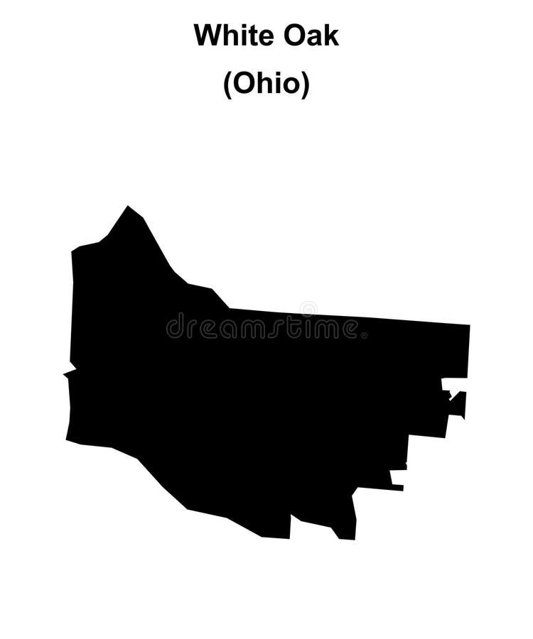 White Oak outline map stock vector. Illustration of city - 357494666