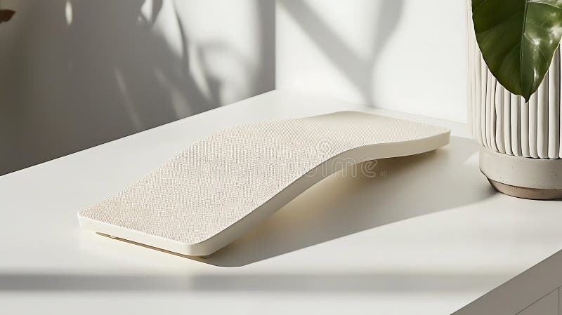 A White Object with a Curved Shape is on a White Table Stock Photo ...