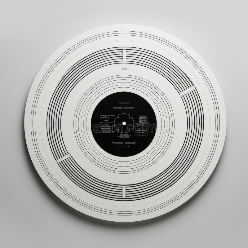 Dynamic Line Work Vinyl Record on White Cardboard Table Stock ...