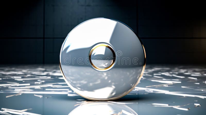 White Object with Gold Ring Sitting on White Surface with Brick Wall in ...