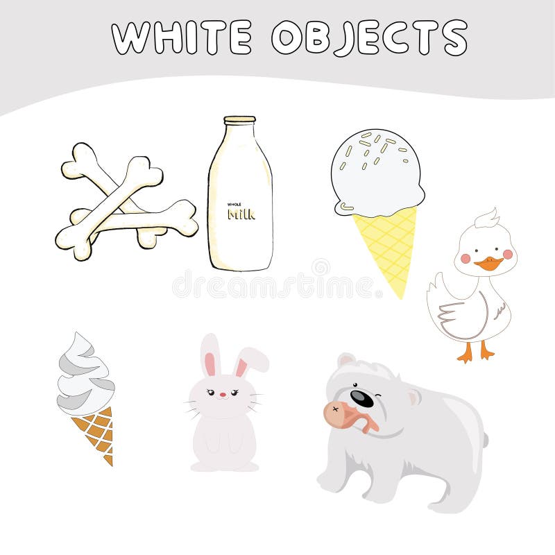 White Objects stock vector. Illustration of drawing - 250699168