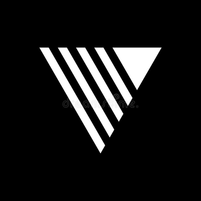 White Oblique Shape in Triangle Form on a Black Background Stock Vector ...