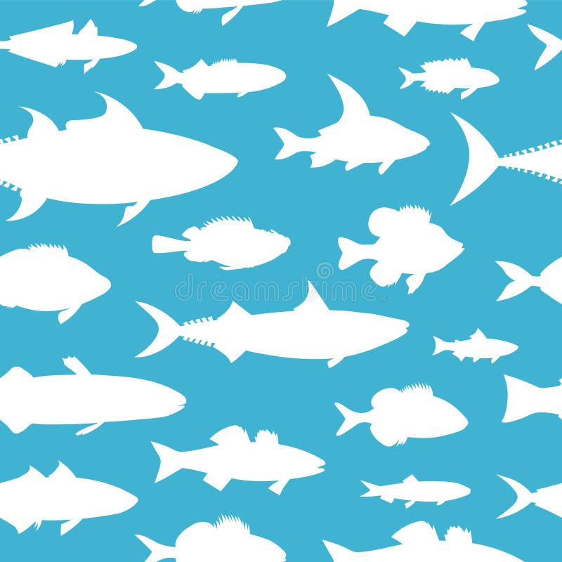 Ocean Pelagic Fish. Vector Black Outline Image. Stock Vector ...