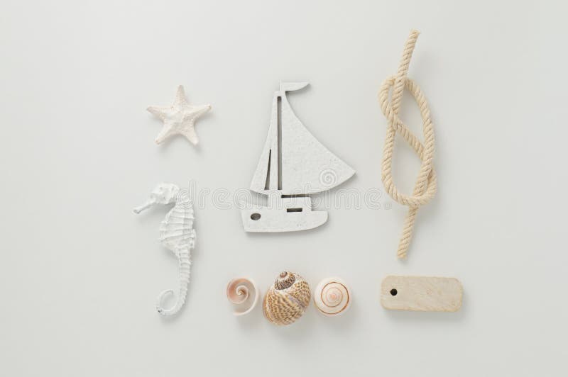 White ocean items. stock photo. Image of decor, board - 106344958