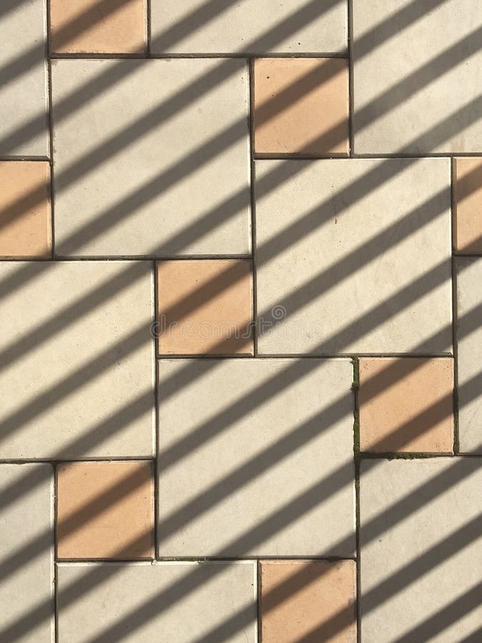 Diagonal Shadow Lines on Concrete Surface with Horizontal Line of ...