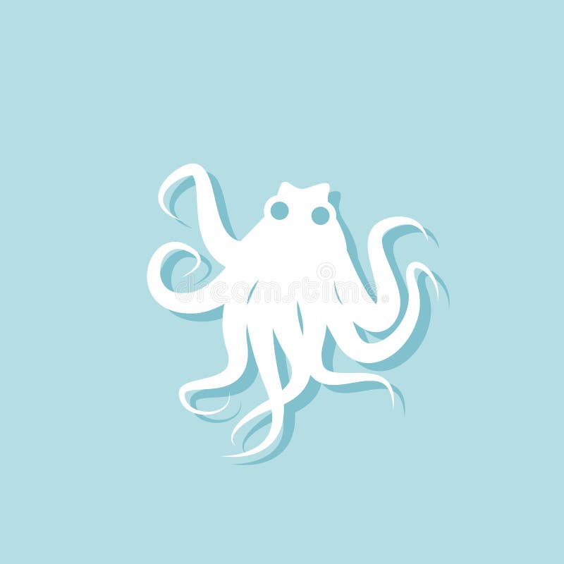 White Octopus Logo Template Element. Octopus Icon Logo Stock Vector ...