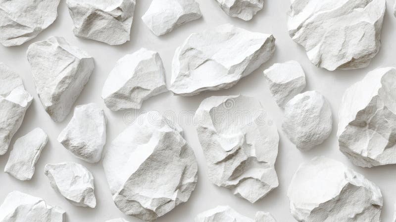 White and Off White Stones on Light Gray Surface Stock Illustration ...