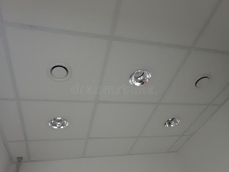 White Office Building Ceiling Grid Stock Image - Image of square ...