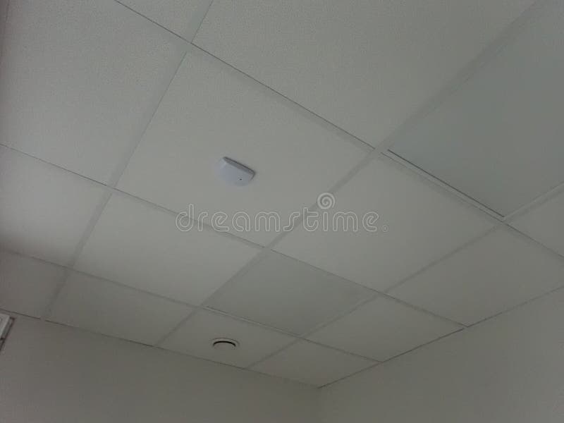 White Office Building Ceiling Grid Stock Photo - Image of fixture ...