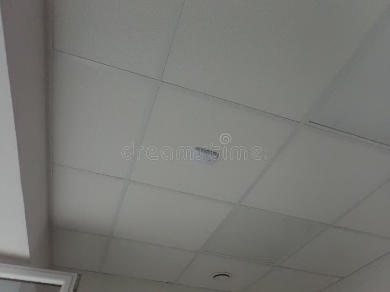 White Office Building Ceiling Grid Stock Image - Image of smoke ...
