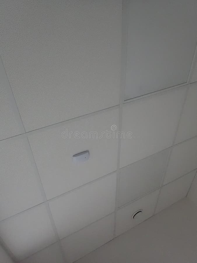 White Office Building Ceiling Grid Stock Image - Image of smoke ...