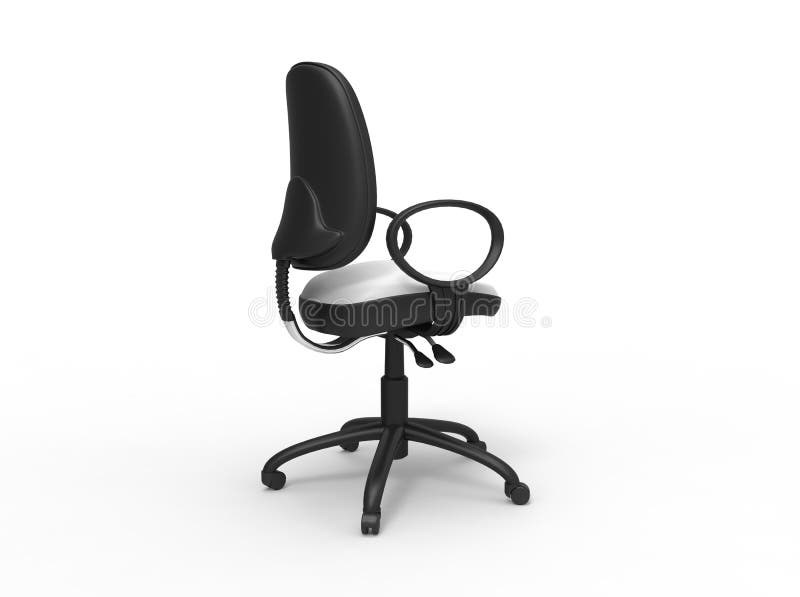 White Office Chair - Rear View Stock Illustration - Illustration of ...