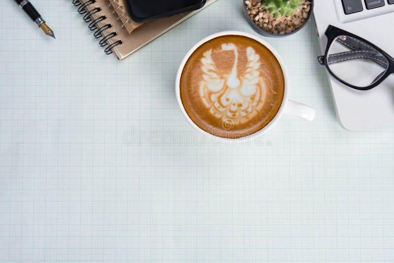 White Office Desk Table with of Architect. Top View Stock Image - Image ...