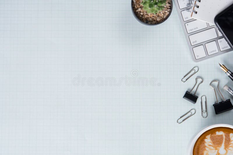 White Office Desk Table with of Architect. Top View Stock Image - Image ...