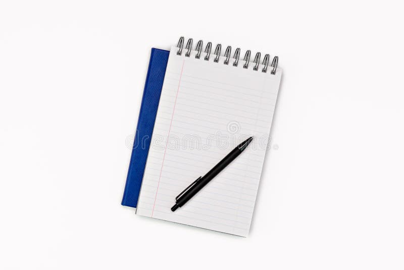 White Office Desk Table Layout. Note Paper. Diary, Textbook, Copy Space ...