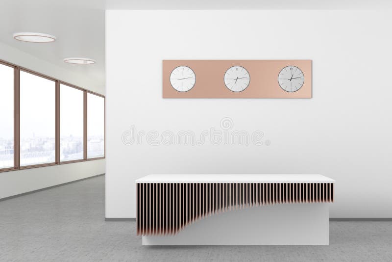White Office Lobby with a Empty Reception Desk Stock Illustration ...