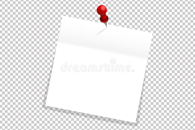 White Office Paper Sticker on Red Pin Isolated Stock Vector ...