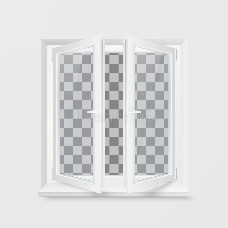White Office Plastic Window. Window Front View. Transparent Glass Stock ...