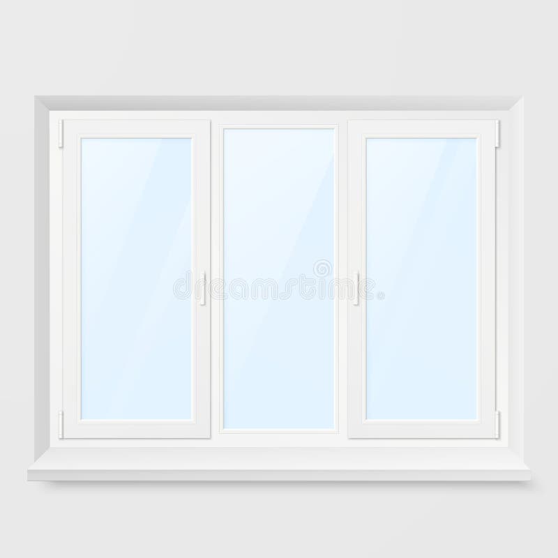 White Office Plastic Window. Window Front View Stock Vector ...