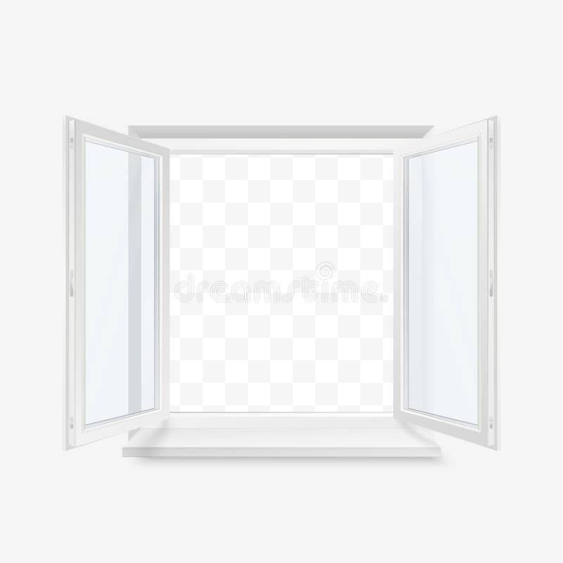 White Office Plastic Window. Window Front View. Transparent Glass Stock ...