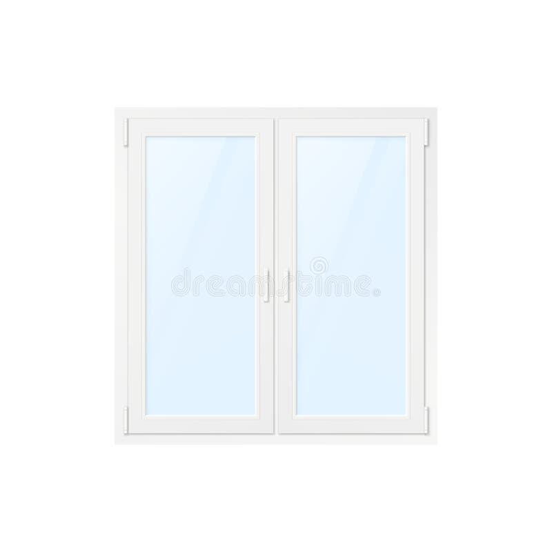 White Office Plastic Window. Vector Illustration Isolated on White ...