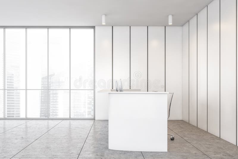 Company Office Reception Table Side View Stock Illustrations – 190 ...