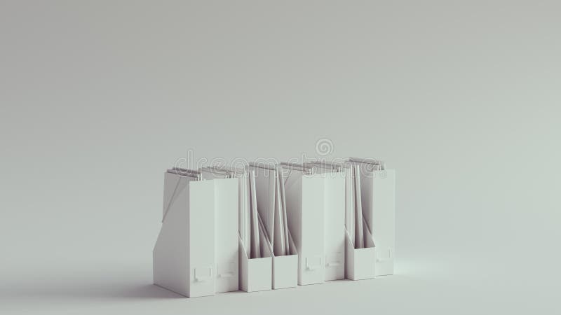 White Office Storage Filing Vertical Box Holders Stock Illustration ...