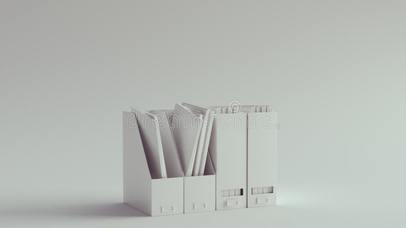 White Office Storage Filing Vertical Box Holders Stock Illustration ...