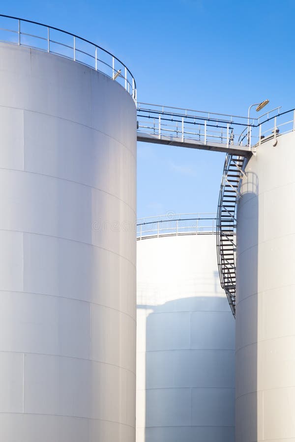 3 white oil tanks stock photo. Image of chemistry, resources - 35234728