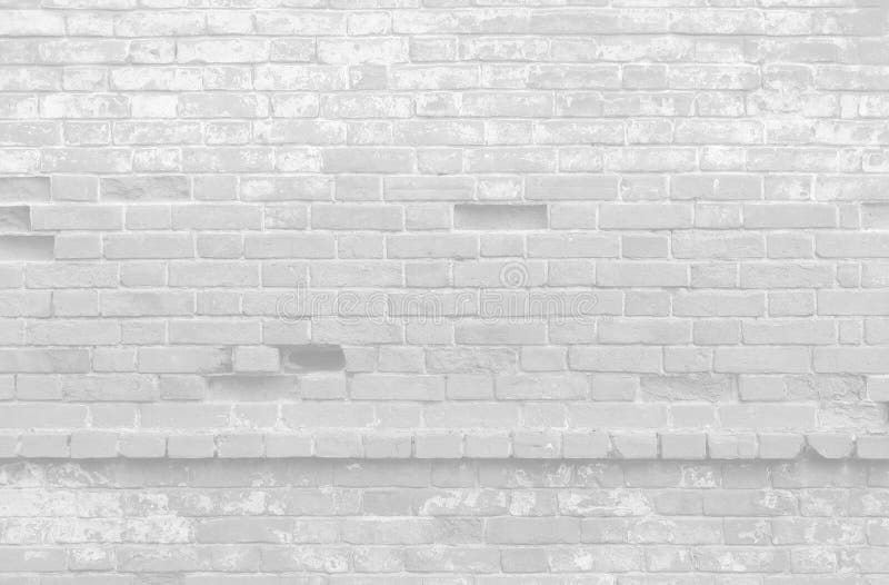 White Old Damaged Rough Brick Wall. Stock Image - Image of material ...