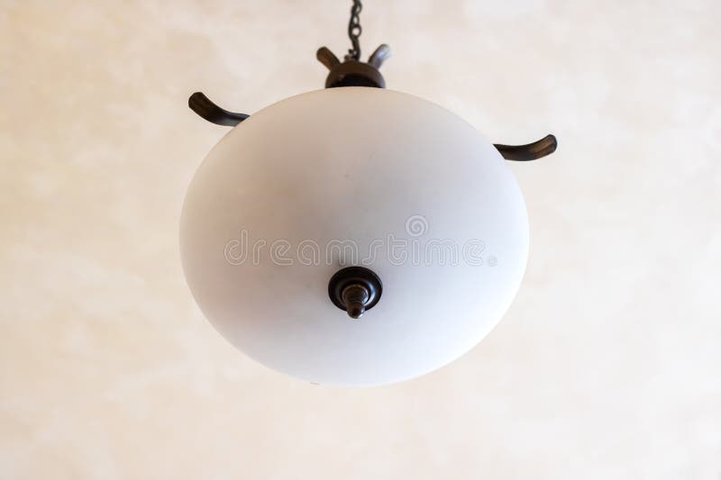 White Old Lamp on the Ceiling Closeup Stock Image - Image of realistic ...