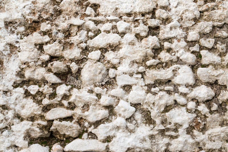 White Old Stone Wall Texture with Moss. Stock Image - Image of pattern ...