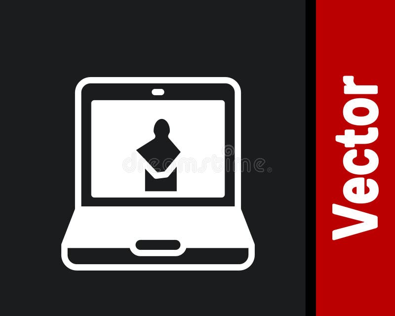 White Online Museum Icon Isolated on Black Background. Museum Gallery ...