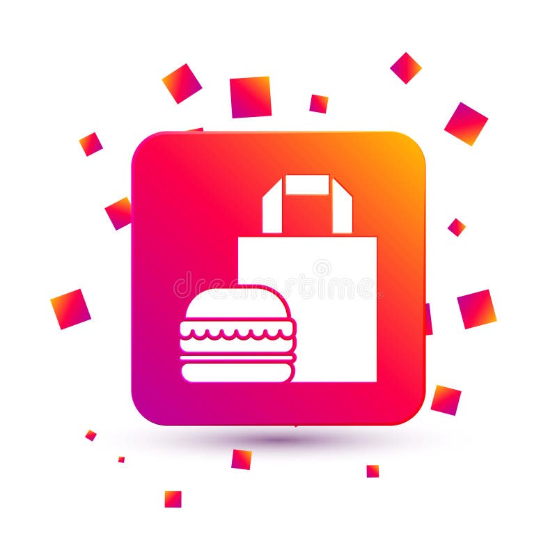 White Set Burger Icons, Labels, Signs, Symbols And Badges On Blackboard ...