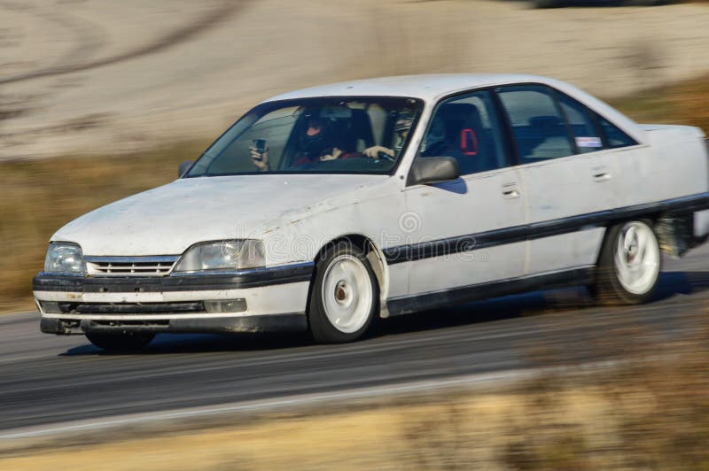 White Opel Omega in a Race Track Editorial Image - Image of classic ...