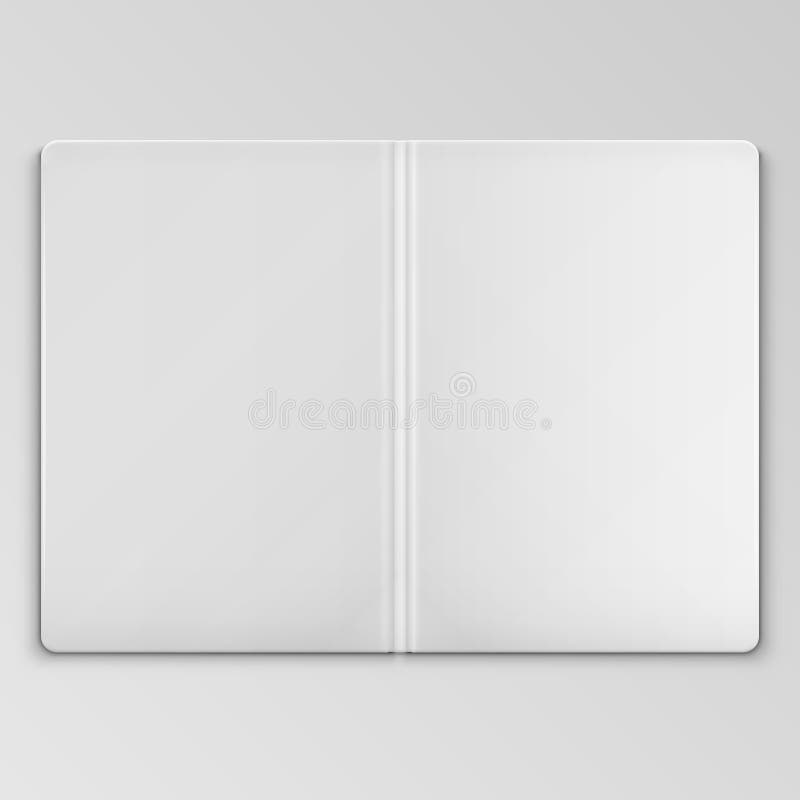 White Open Book Cover Template Stock Vector - Illustration of cover ...