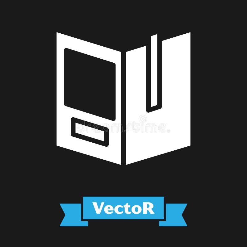 White Open Book Icon Isolated on Black Background. Vector Illustration ...