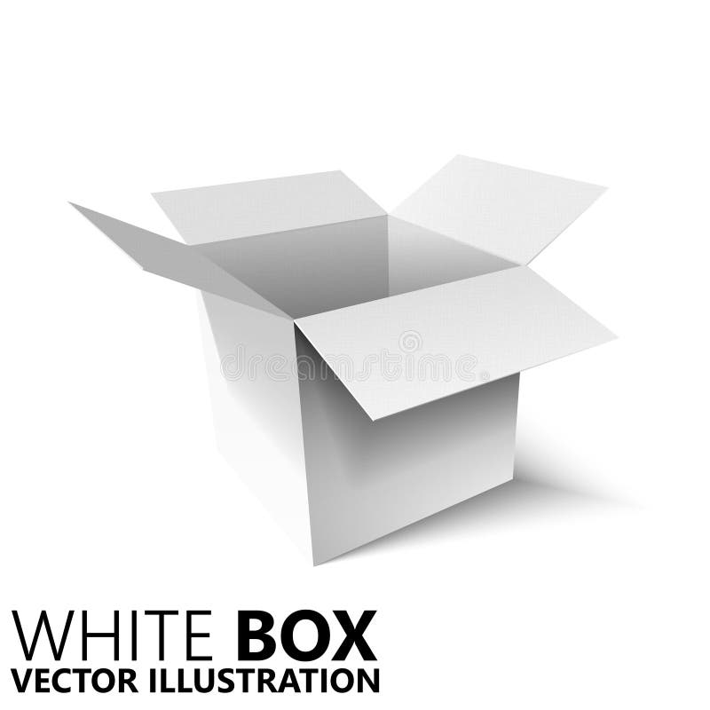 White Open Box 3D/ Illustration, Design Element Stock Illustration ...