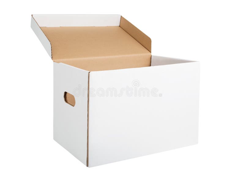 White Open Cardboard Archival Storage Box Stock Image - Image of ...