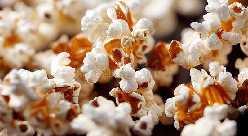 White Open Corn Kernels in Delicious Crispy Popcorn. Stock Illustration ...